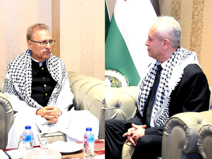 President visits Palestine Embassy calls for ‘ceasefire, humanitarian ...